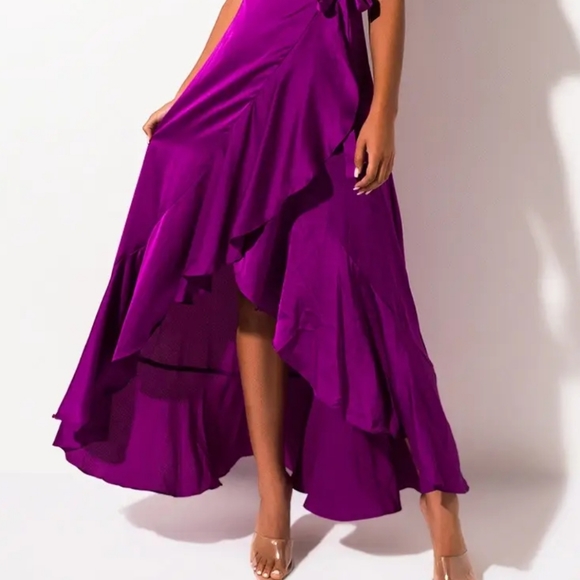 Petal Roz | Dresses | Ruffle Wrap Magenta Maxi Dress | Poshmark